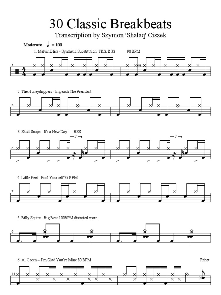 30 Classic Break Beats | PDF | African American Music | Popular Music