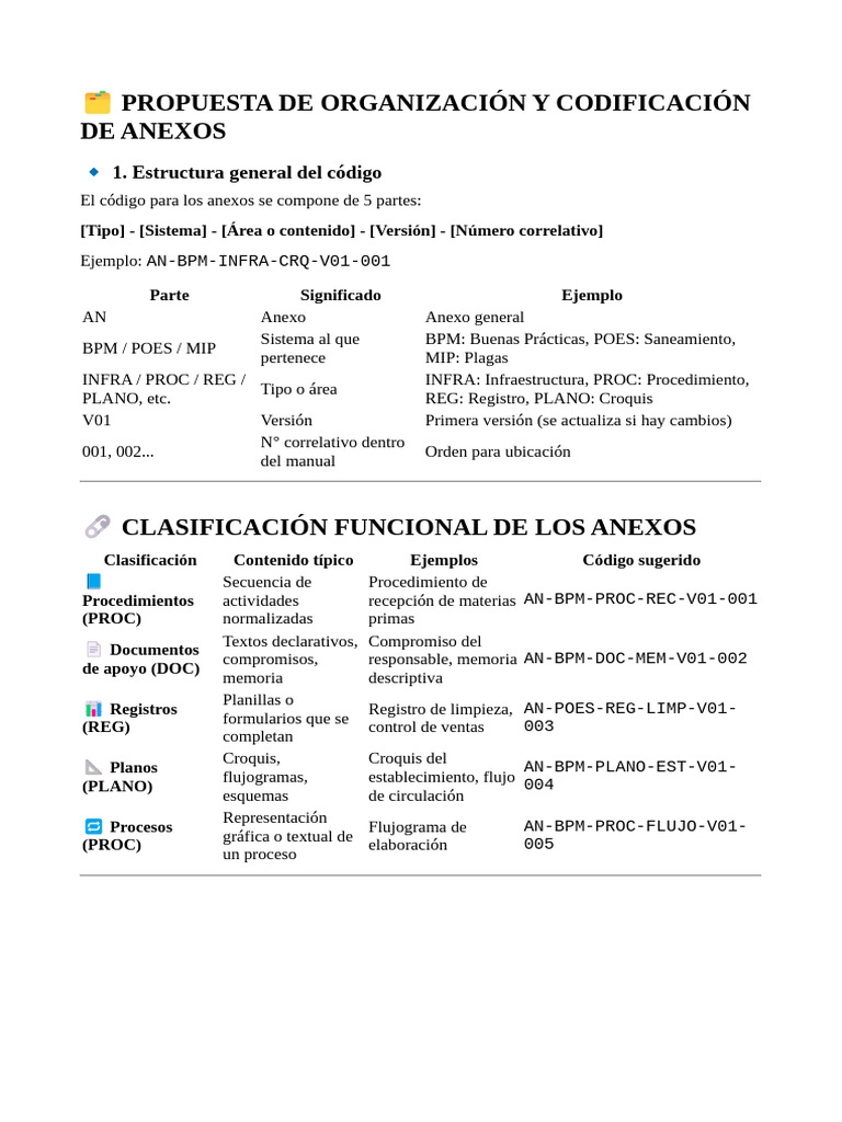 Propuesta de Organización y Codificación de Anexos Rne | PDF | Informática