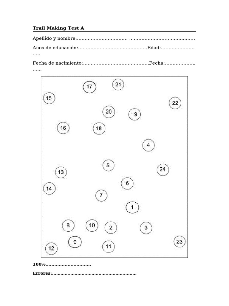 Test de Trail Making A | PDF