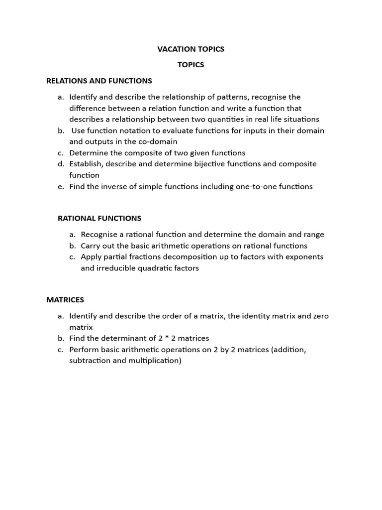 Vacation Topics | PDF