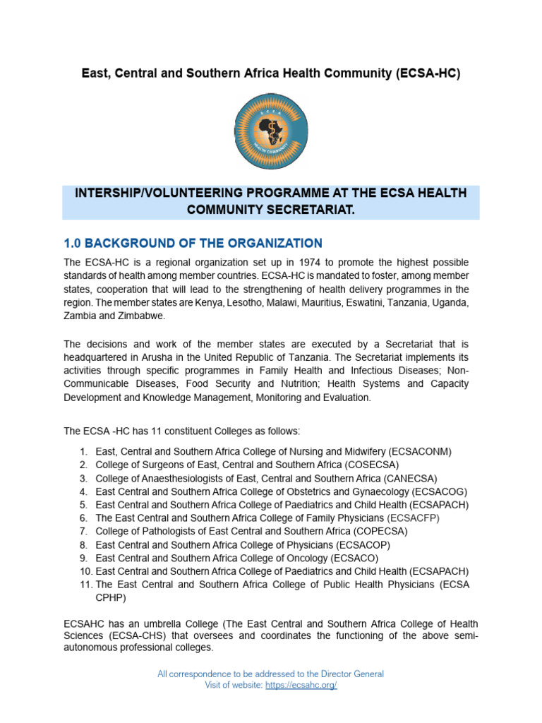 Internship and Volunteer Programme For Ecsahc Final Chis | PDF | Academic Degree | Postgraduate ...