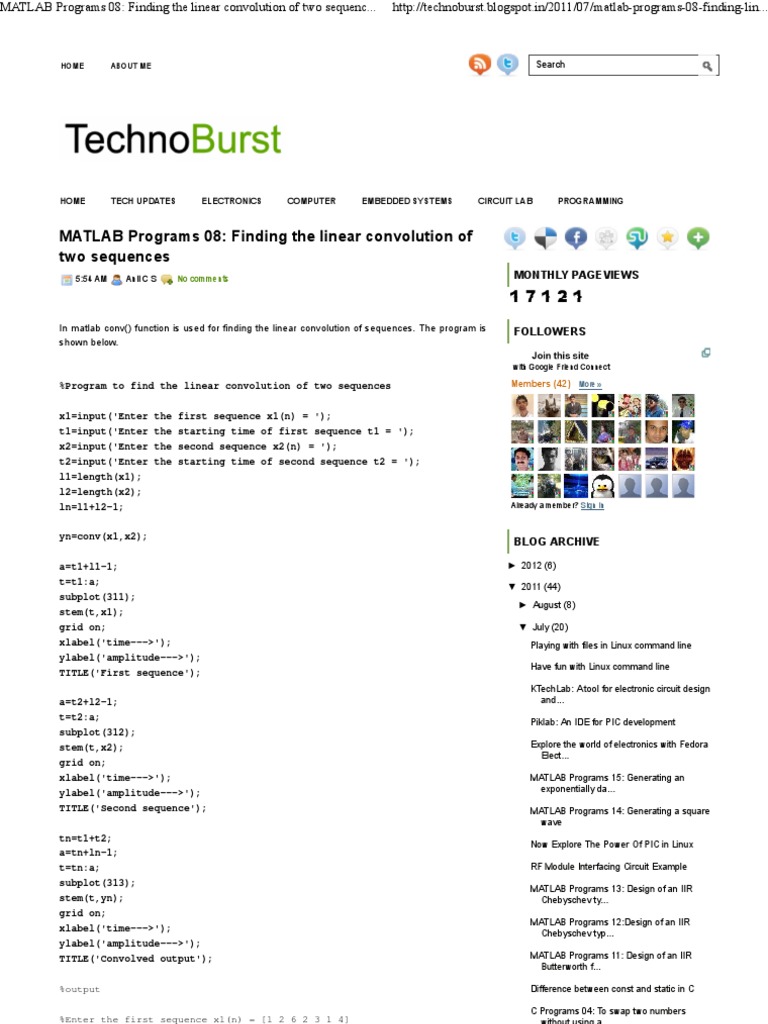 MATLAB Programs 08 - Finding The Linear Convolution of Two Sequences ...