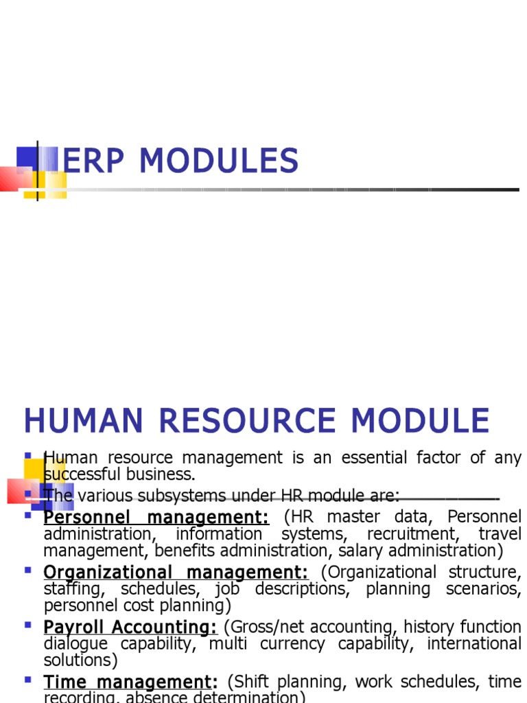 Chapter 5 Erp Modules-Hr | PDF | Human Resource Management | Enterprise ...