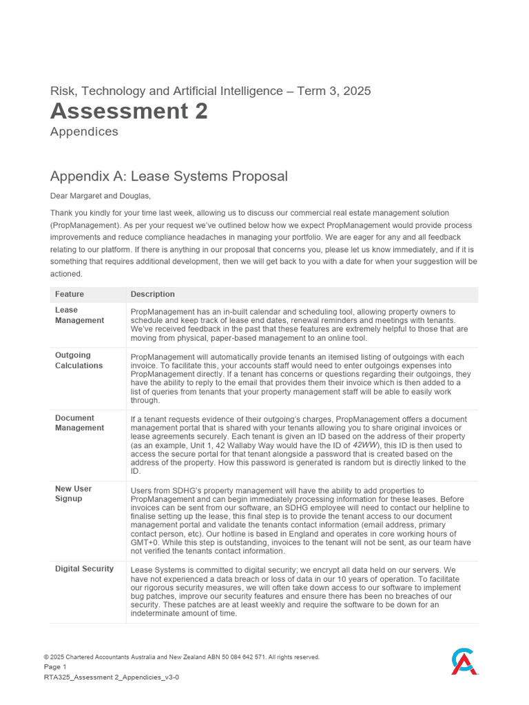 Appendix A Lease Systems Proposal | PDF | Artificial Intelligence | Intelligence (AI) & Semantics