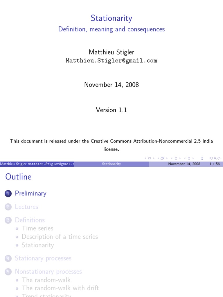 Stationarity: Definition, Meaning and Consequences | PDF | Stationary ...