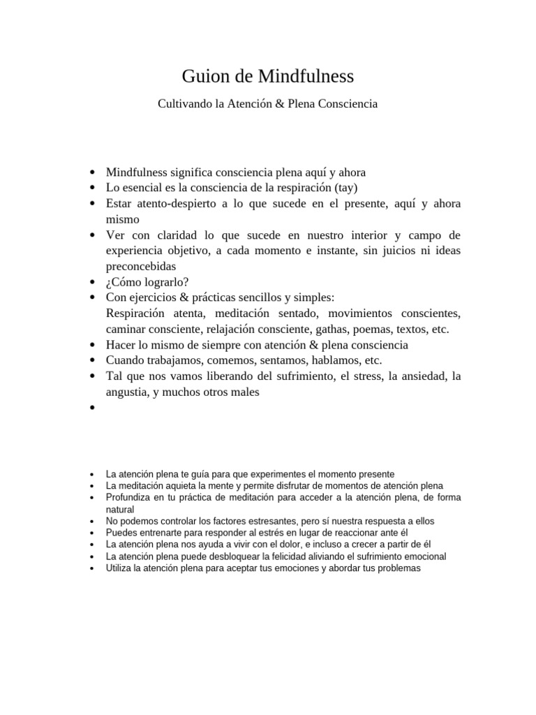 Guía Práctica de Mindfulness y Meditación | PDF