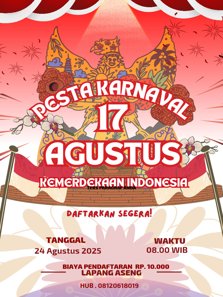 Merah Dan Putih Ilustrasi Ceria Poster Lomba 17 Agustus A4 Dokumen | PDF