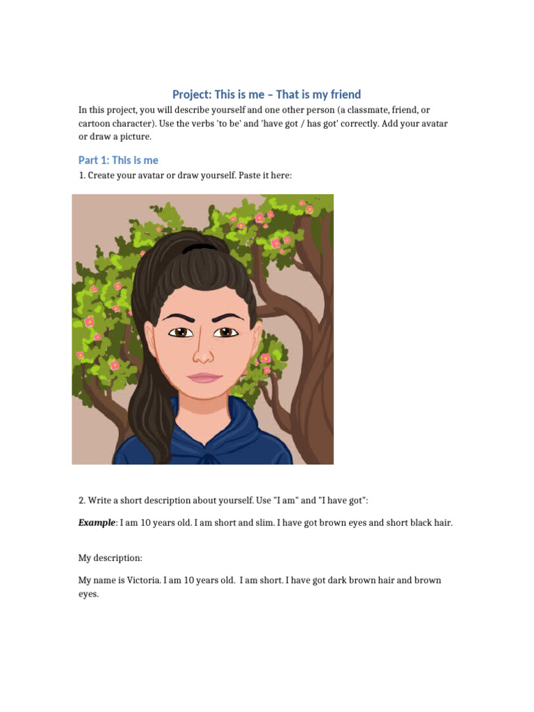 Self and Friend Descriptions Project | PDF