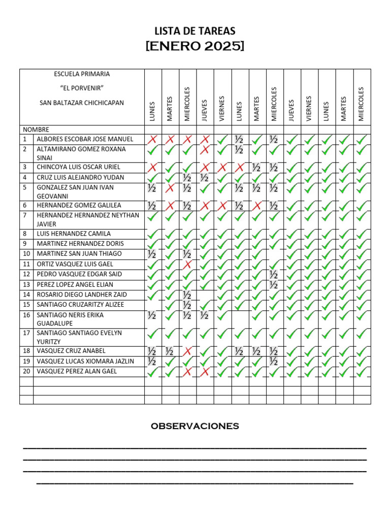 Lista de Tareas 2 B (Recuperado) | PDF