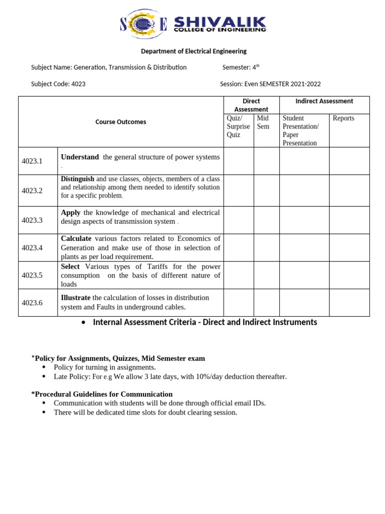 7.policies and Internal Assessment Criteria | PDF | Communication