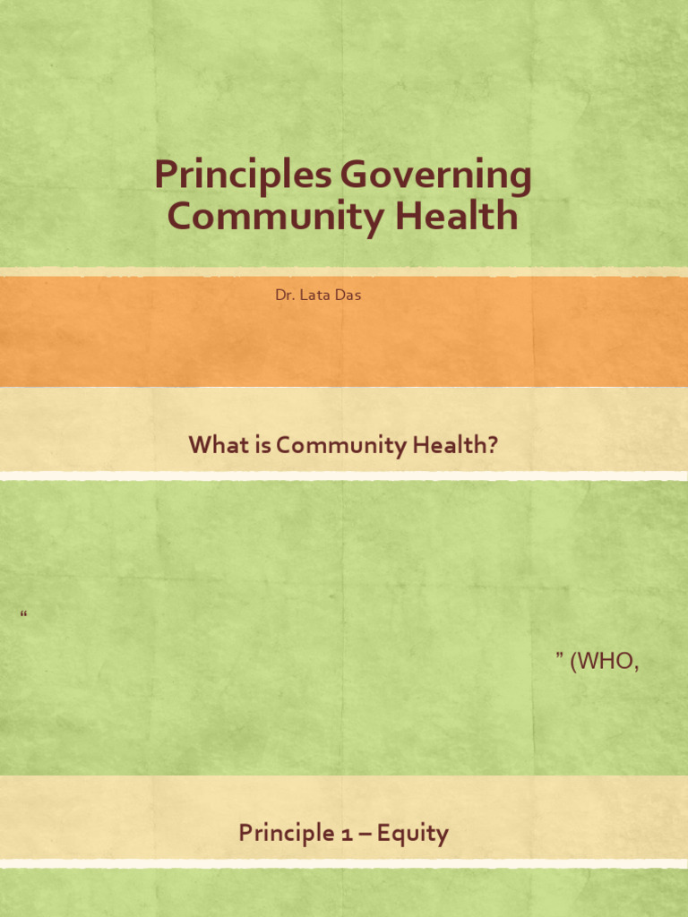 Principles of Community Health Explained | PDF | World Health ...