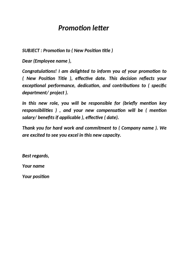 Promotion Letter Template | PDF