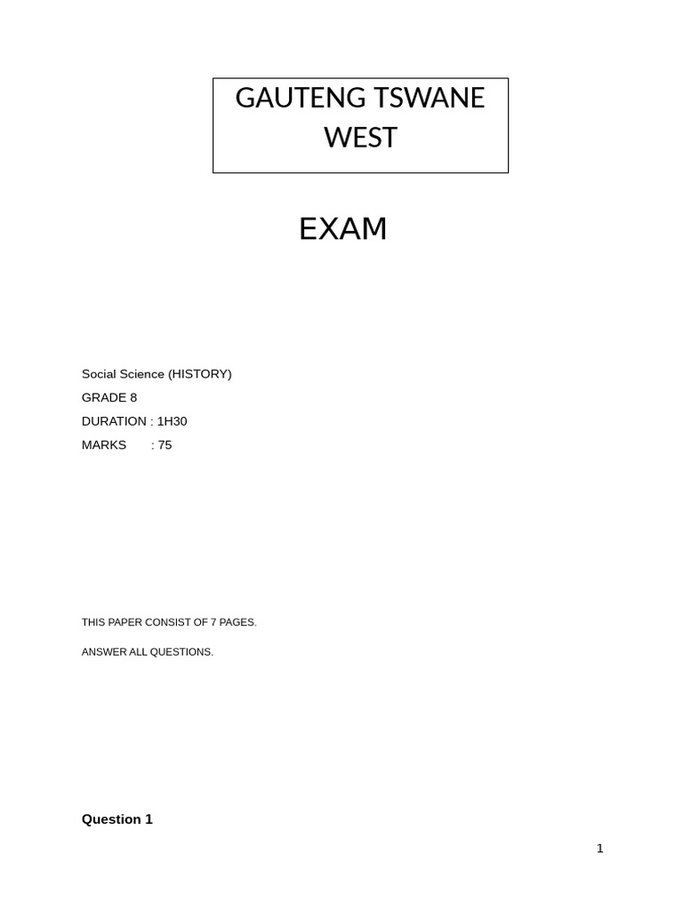 grade 8 history term2 QP AND MEMO | PDF | Mining