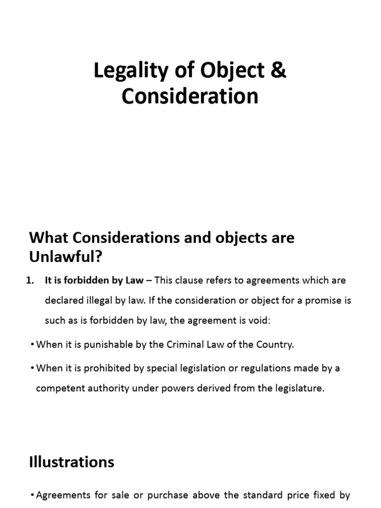 Unlawful Agreements and Considerations | PDF | Consideration | Marriage