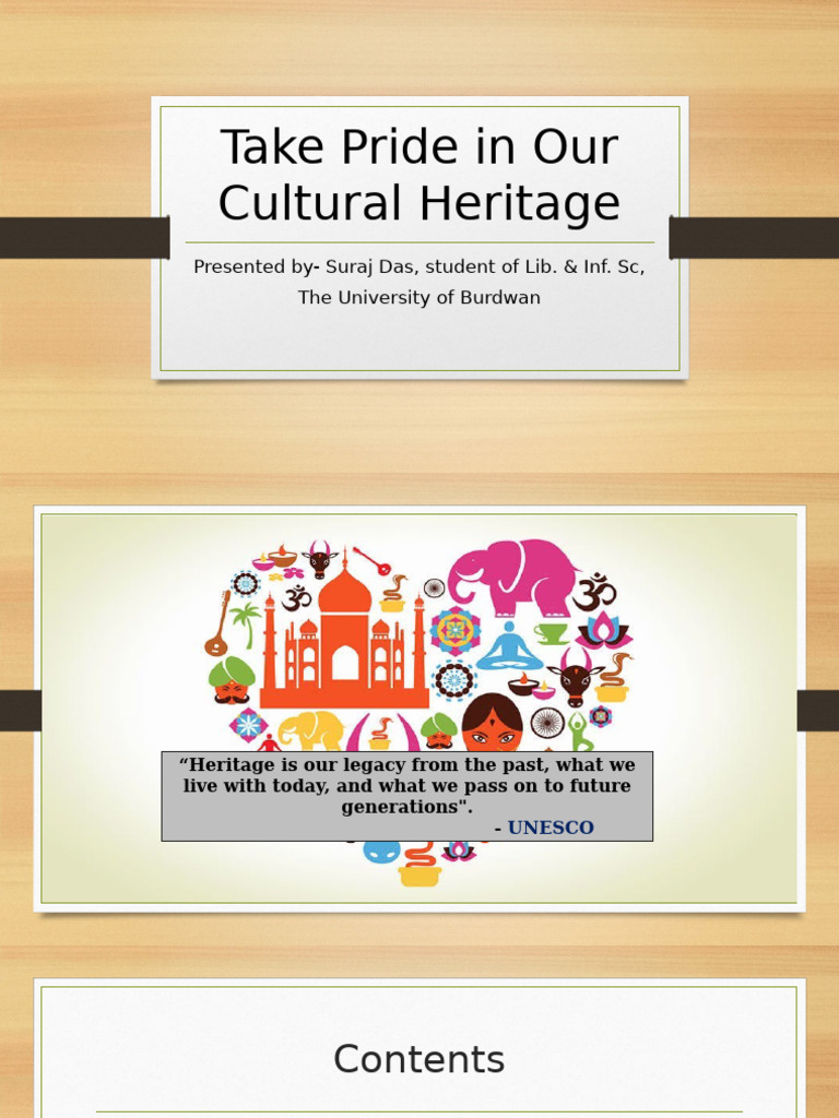 Take Pride in Our Cultural Heritage | PDF | Cultural Heritage