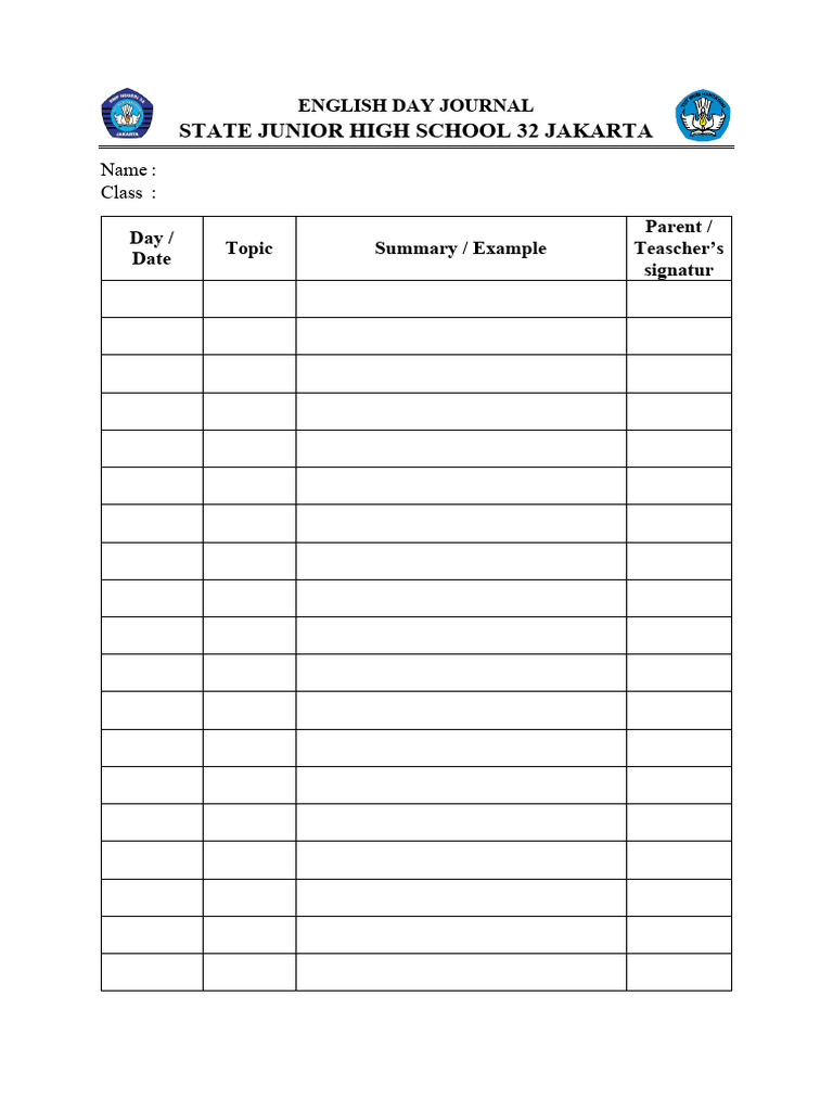 English Day Journal | PDF