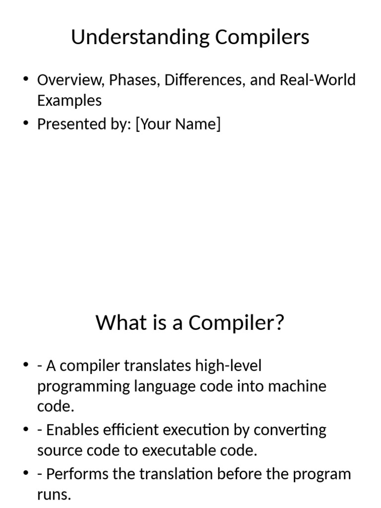 Understanding Compilers Presentation | PDF