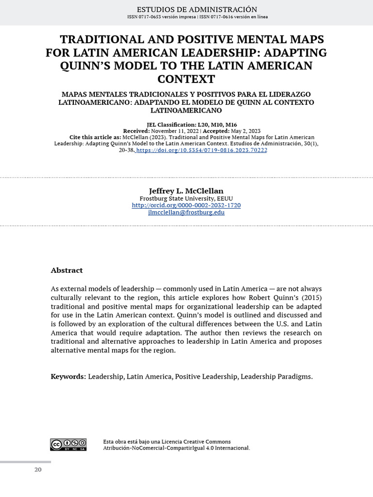 MCCLELLAN Traditional and Positive Mental Maps For Latin American ...