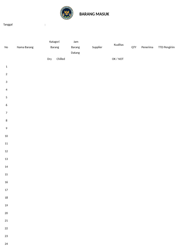 Barang Masuk | PDF