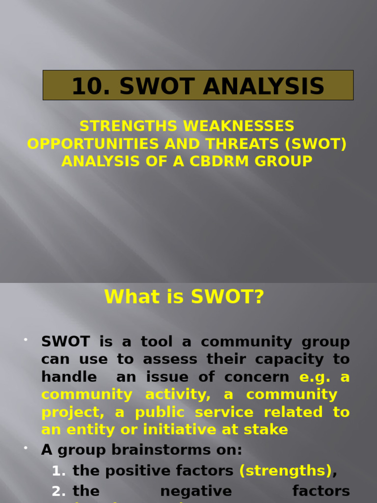 SWOT Analysis for CBDRM Groups | PDF