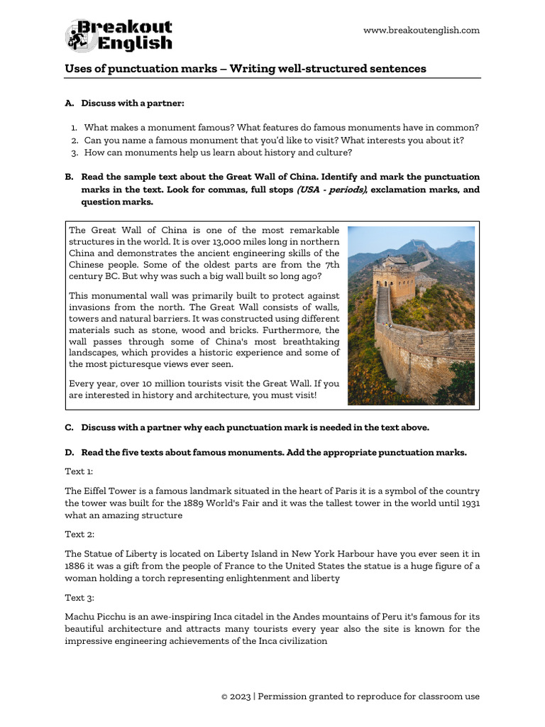 Punctuation in Famous Monuments Texts | PDF | Punctuation