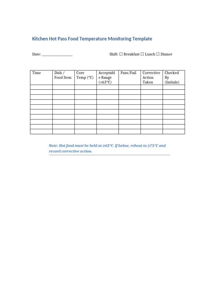 Hot Pass Temperature Monitoring Template | PDF