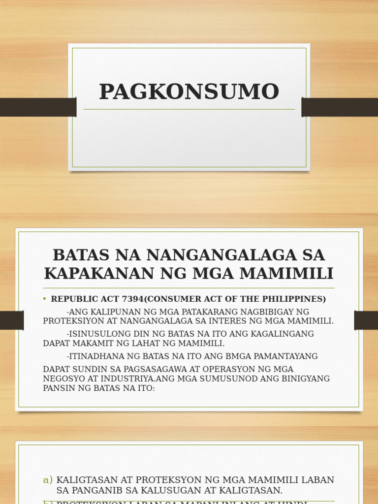 Pagkonsumo Karapatan | PDF