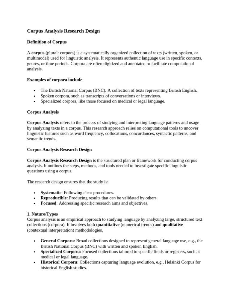 Corpus Analysis Research Design Pdf Linguistics Word 1728