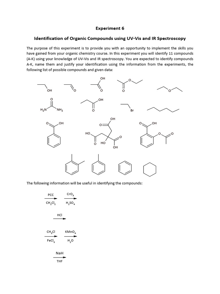 Organic Compound Identification Lab | PDF