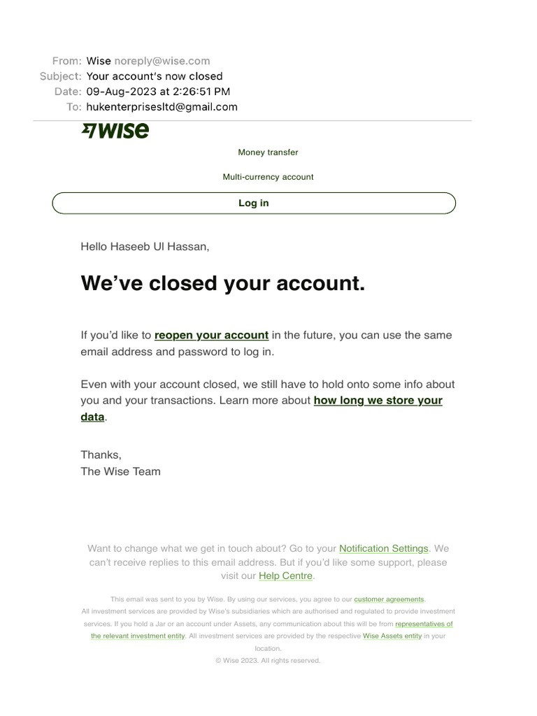 Your Account's Now Closed | PDF
