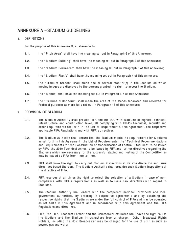 Stadium Requirements and Specifications | PDF | Business | Computers