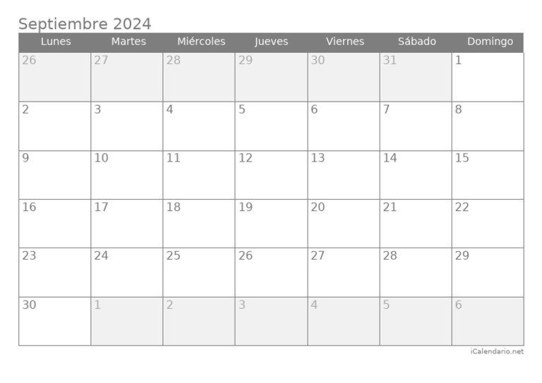 Calendario Septiembre 2024 2654 | PDF