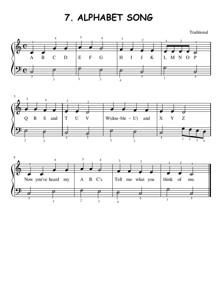 Traditional Alphabet Song Lyrics | PDF