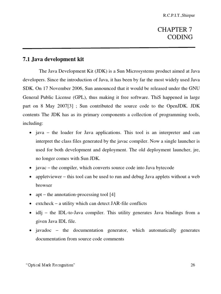 Coding: 7.1 Java Development Kit | PDF | Net Beans | Applications ...