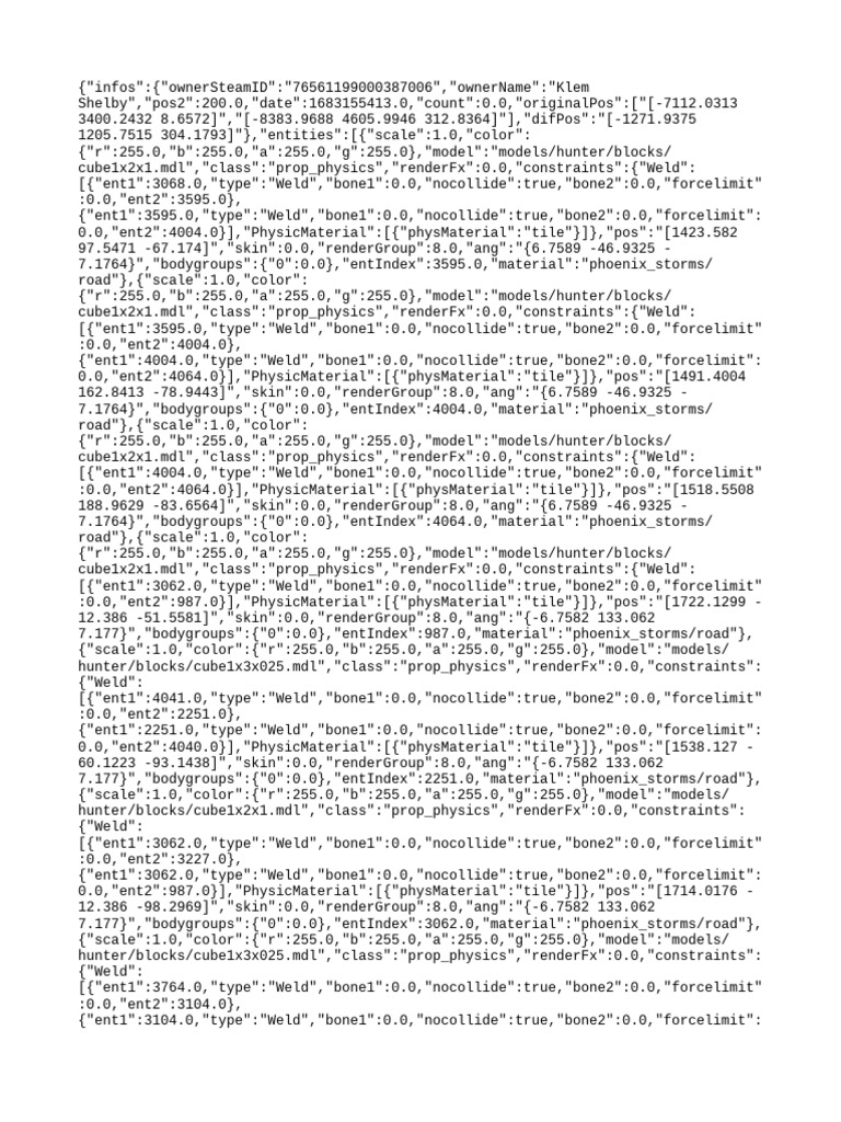 Physics Props Configuration Data | PDF