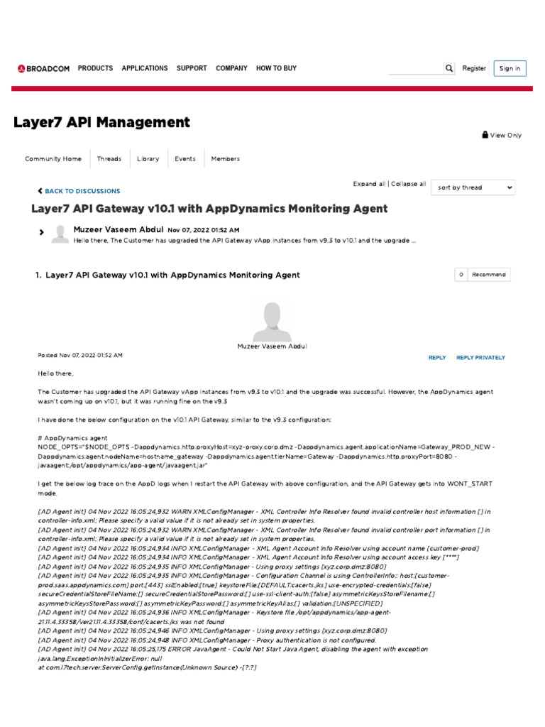 BroadCOM Layer7 API Gateway v10.1 With AppDynamics Monitoring Agent - Layer7 API Management ...