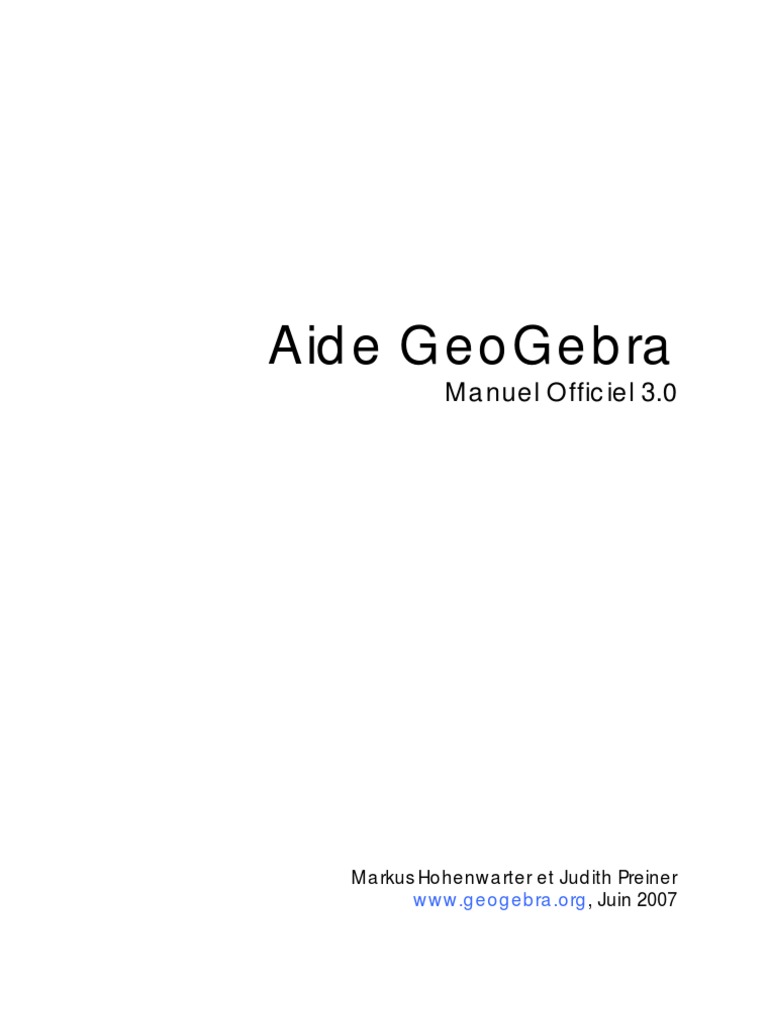 Aide et Manuel GeoGebra 3.0 | PDF | Cercle | Courbe
