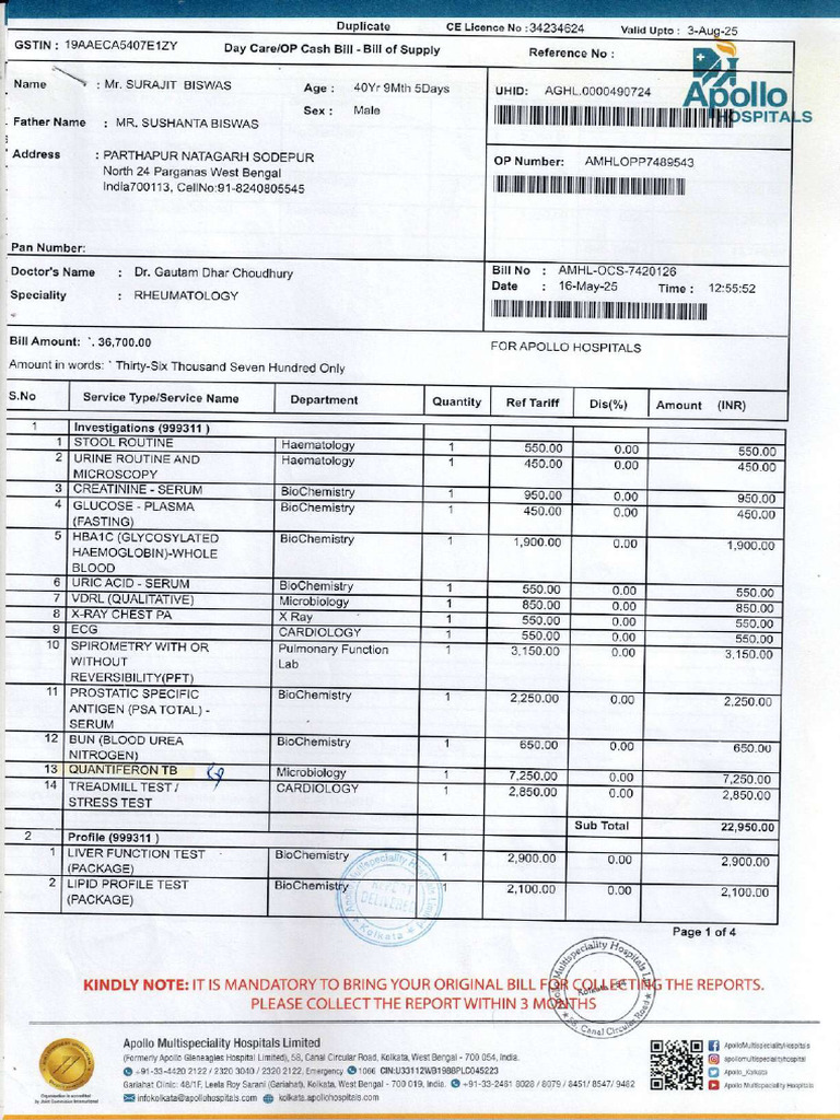 Medical Bill Compressed | PDF