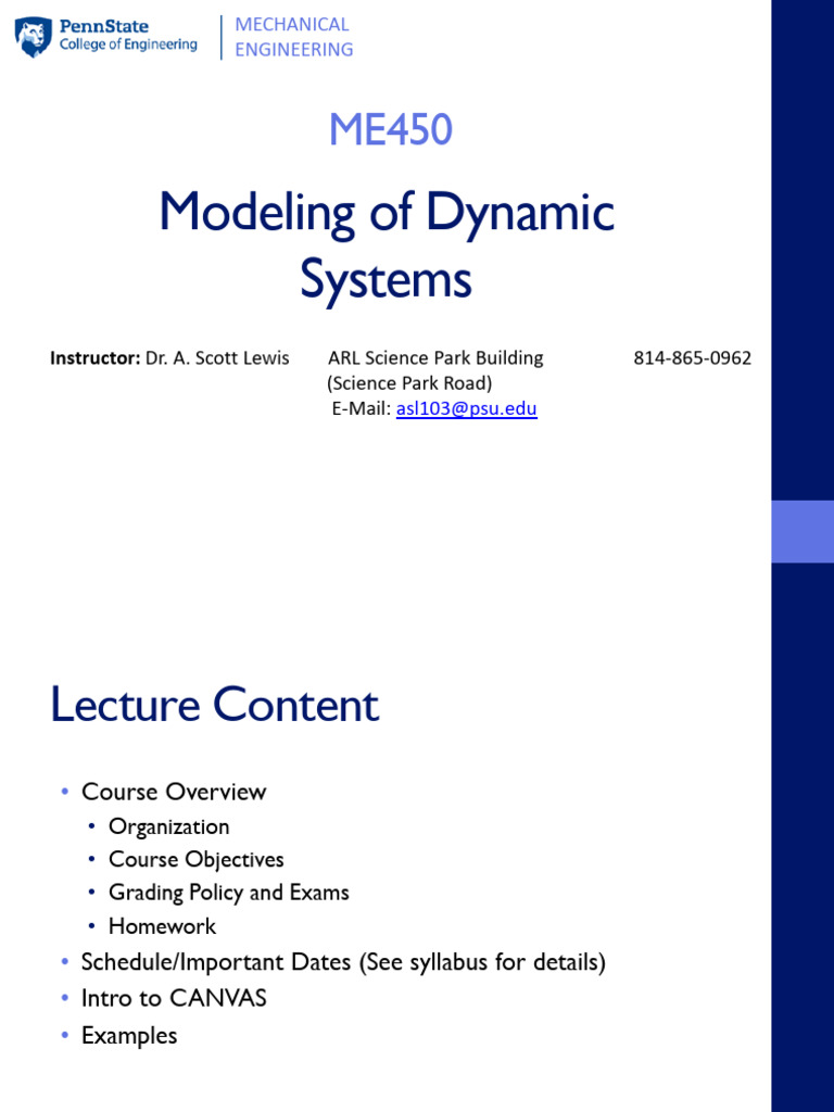 Lecture1 Intro | PDF | System | Differential Equations
