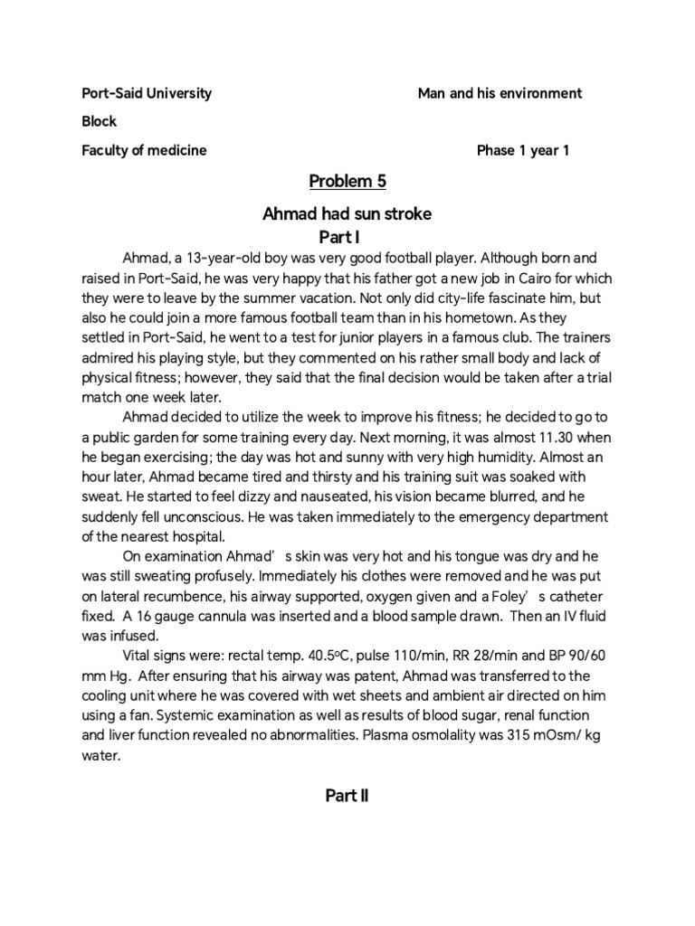 Problem5 Sun Stroke-Student | PDF | Blood | Hyperthermia