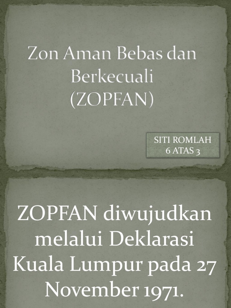 Zon Aman Bebas Dan Berkecuali | PDF