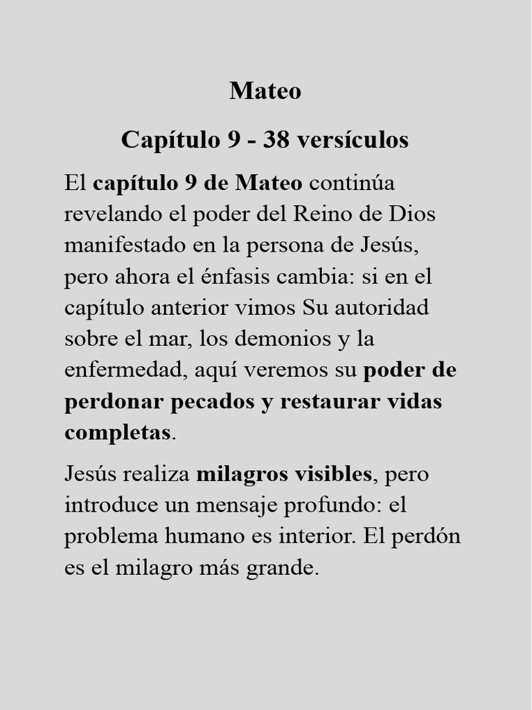 Mateo en Griego - Capítulo 9 | PDF | Jesús | Misericordia
