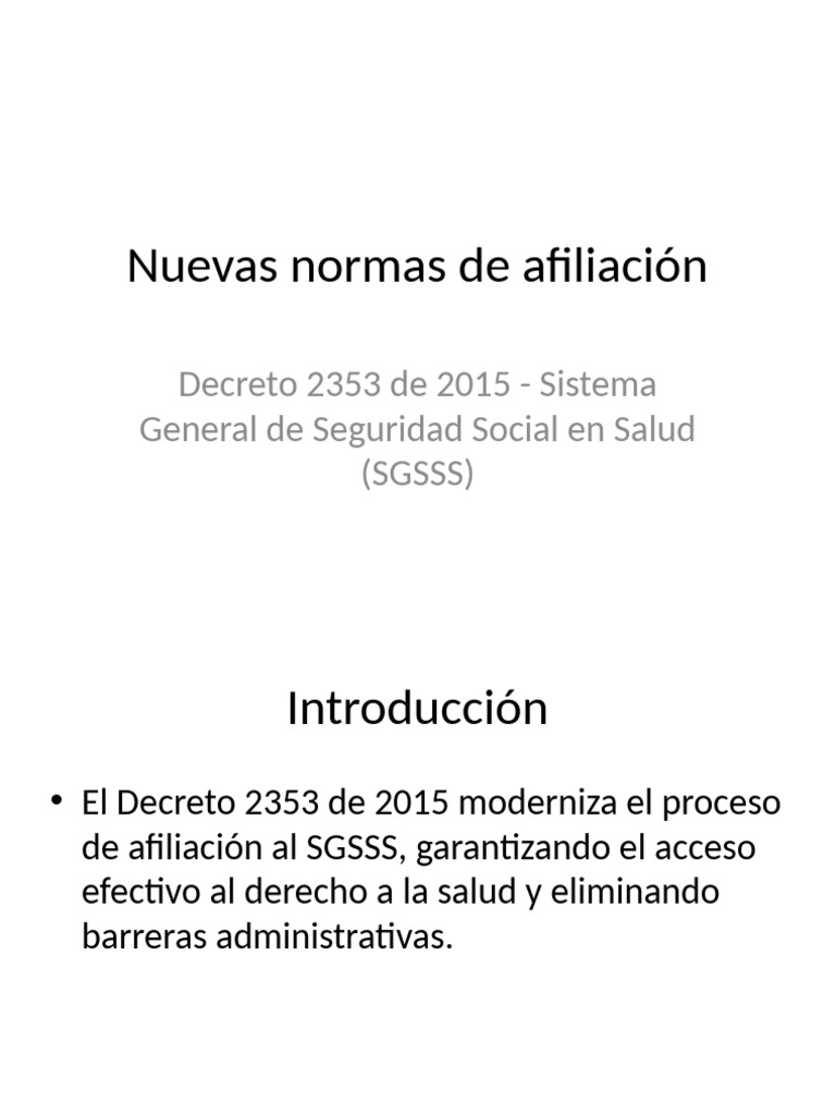 Resumen del Decreto 2353 de 2015 | PDF