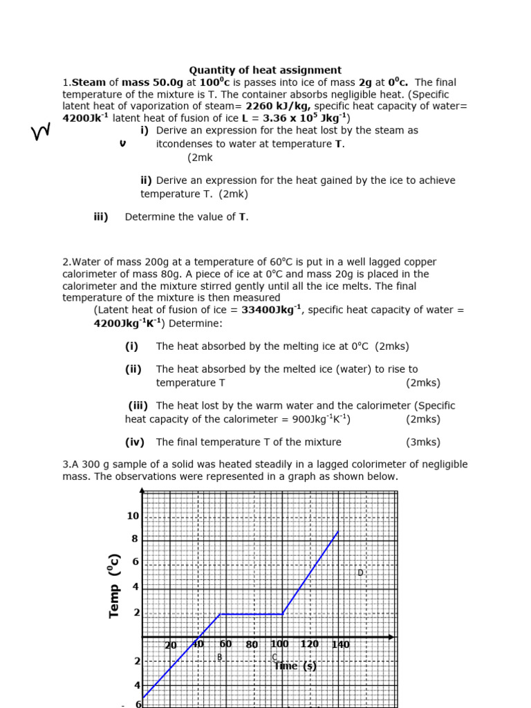 Quantity of Heat Assignment | PDF