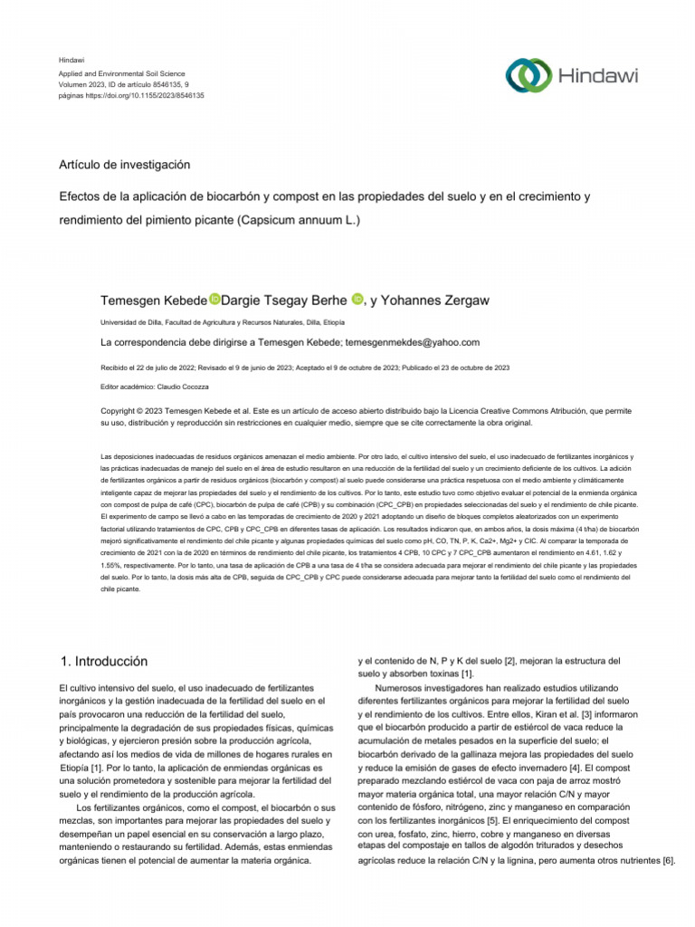 Biocarbón y compost: mejora del suelo y chile | PDF | Pirólisis | Compost