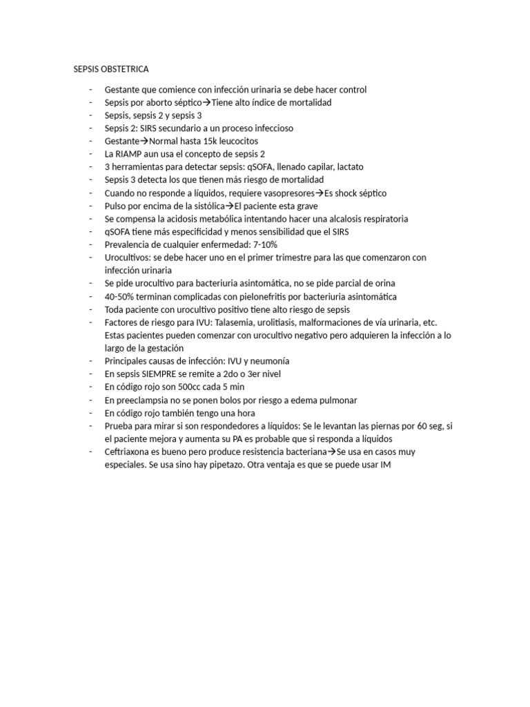 Sepsis Obstetrica | PDF
