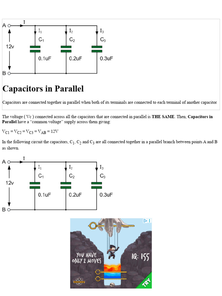 Capacitors in Parallel and Parallel Capacitor Circuits | PDF | Capacitor | Series And Parallel ...