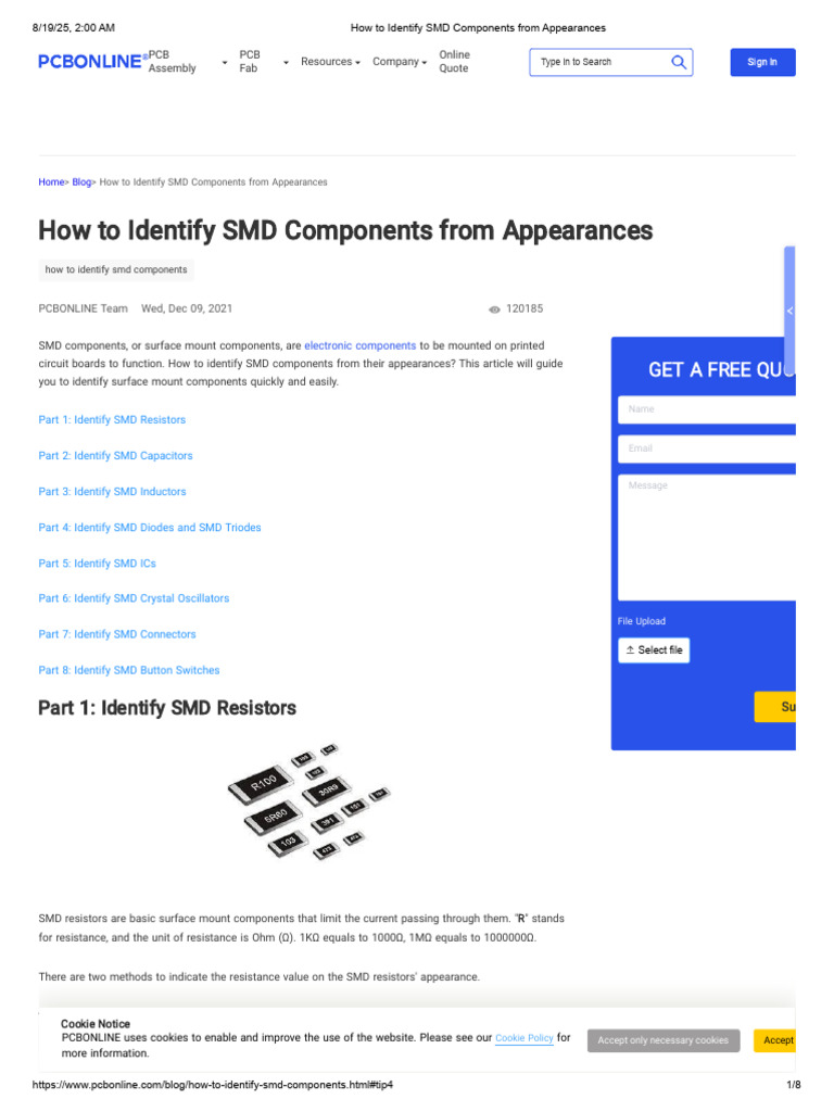 Identifying SMD Components Guide | PDF | Capacitor | Printed Circuit Board
