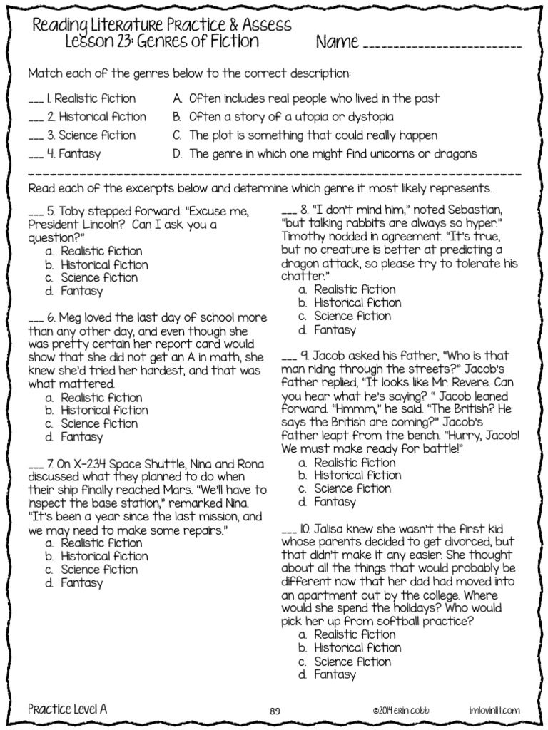 Practice and Assess Genres | PDF | Fairy Tales | Fantasy