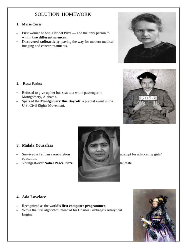 Influential Women Who Changed History | PDF
